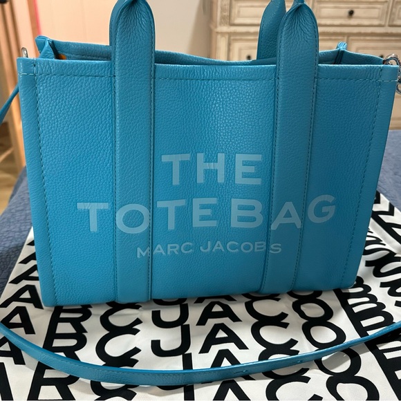 Marc Jacobs | Bags | Marc Jacobs The Tote Bag Medium Blue Leather Pool Aqua | Poshmark